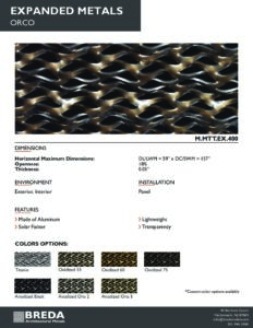 EXPANDED METALS_Orco_SpecSheet - Breda Metals